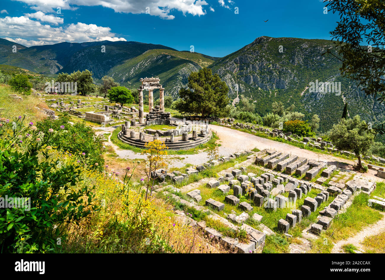 Temple of Athena Pronaia at Delphi in Greece Stock Photo - Alamy
