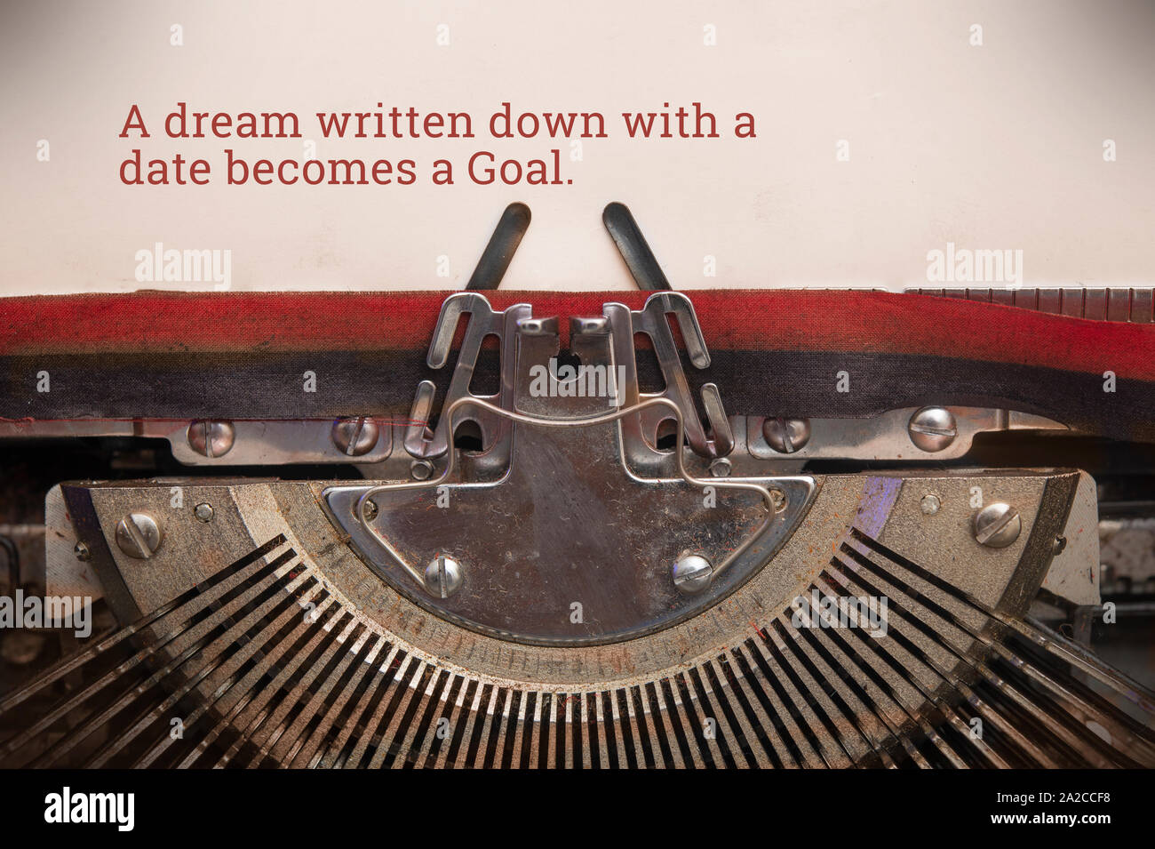Typewriter typed text of a dream written down with a date becomes a ...