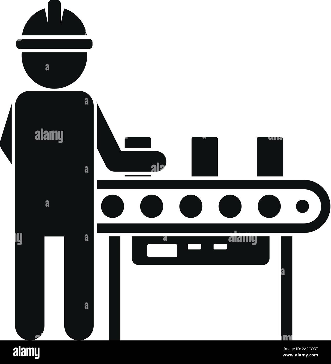 Man assembly line icon. Simple illustration of man assembly line vector ...