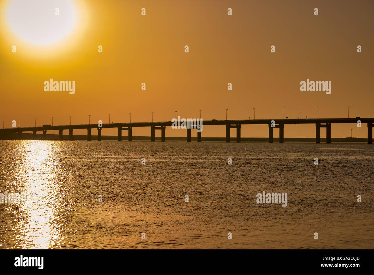 Bahrain bridge clicked from Saudi Arabia Stock Photo - Alamy