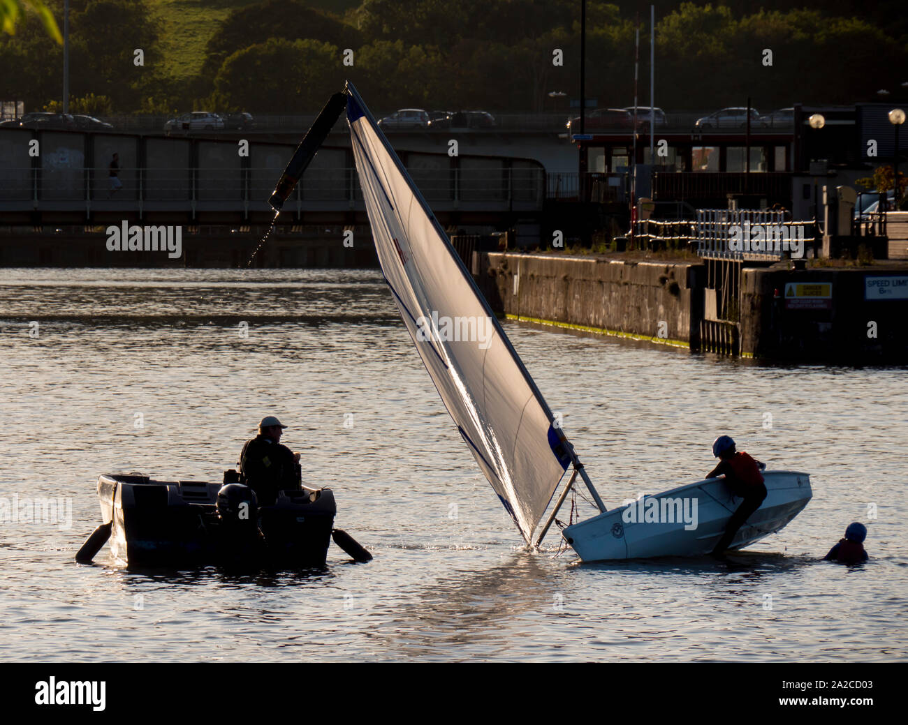 uk, england, Bristol sailing in Floating Harbour Stock Photo - Alamy