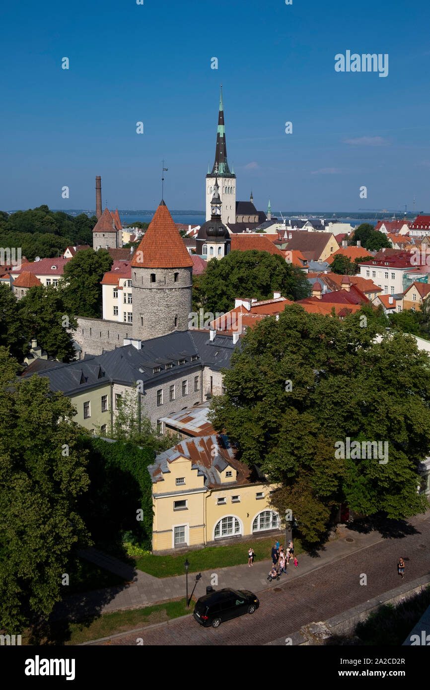 Panorama view of St. Olaf's Church and surrounding rooftops of the Old ...