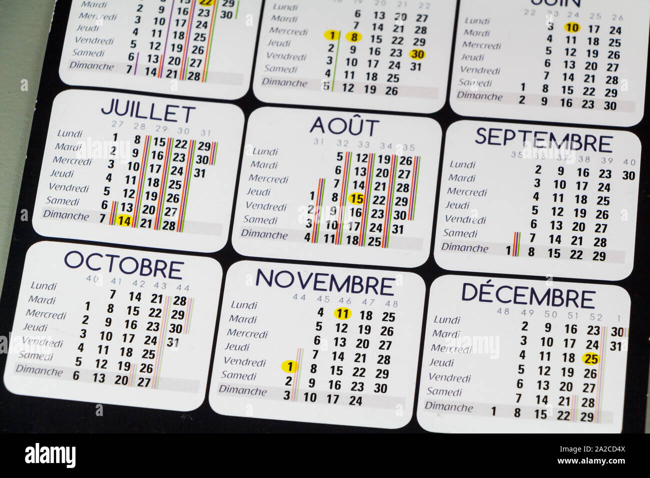 2019 year table calendar hi-res stock photography and images - Alamy