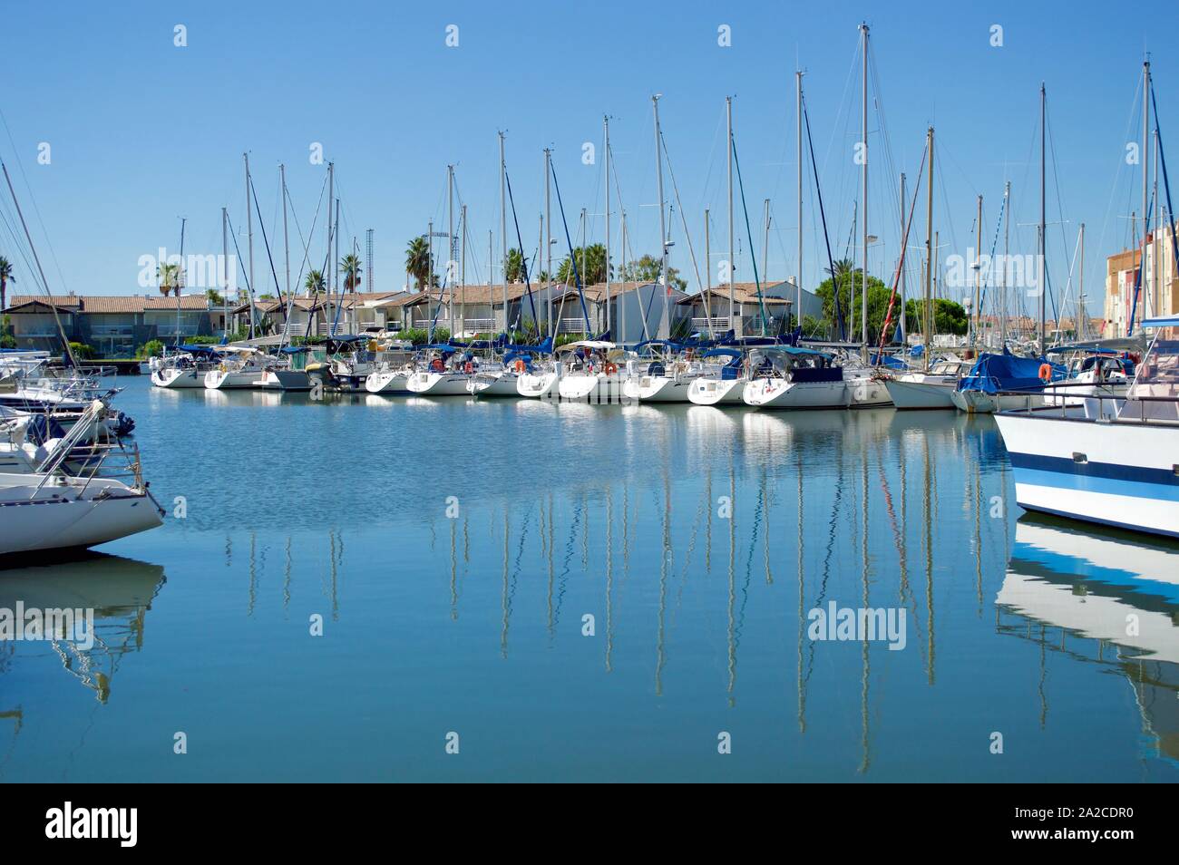 Yachts docked at a port in Cap d'Agde, France Stock Photo - Alamy