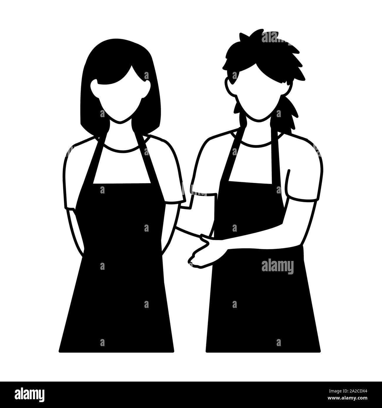 seller man and woman design, shop store market shopping commerce retail ...