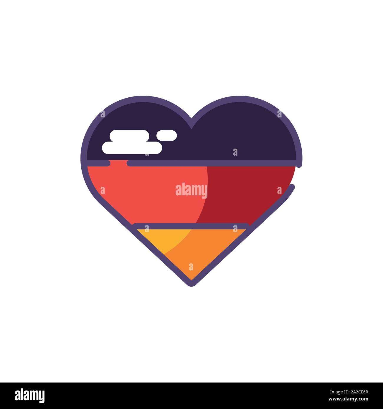 heart shaped germany flag in white background vector illustration ...