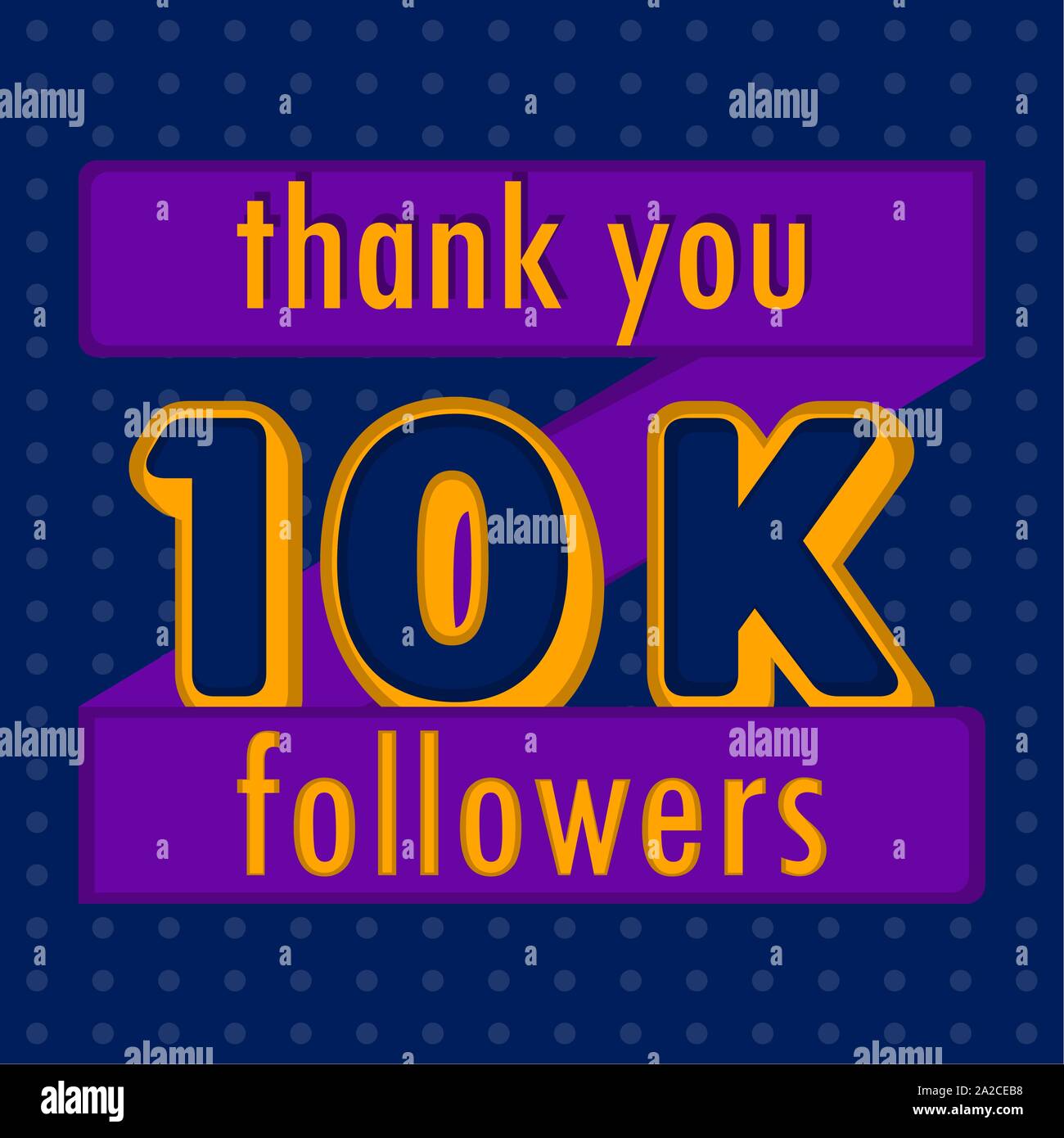 10k Followers Banner Thank Subscription Vector Illustration Stock