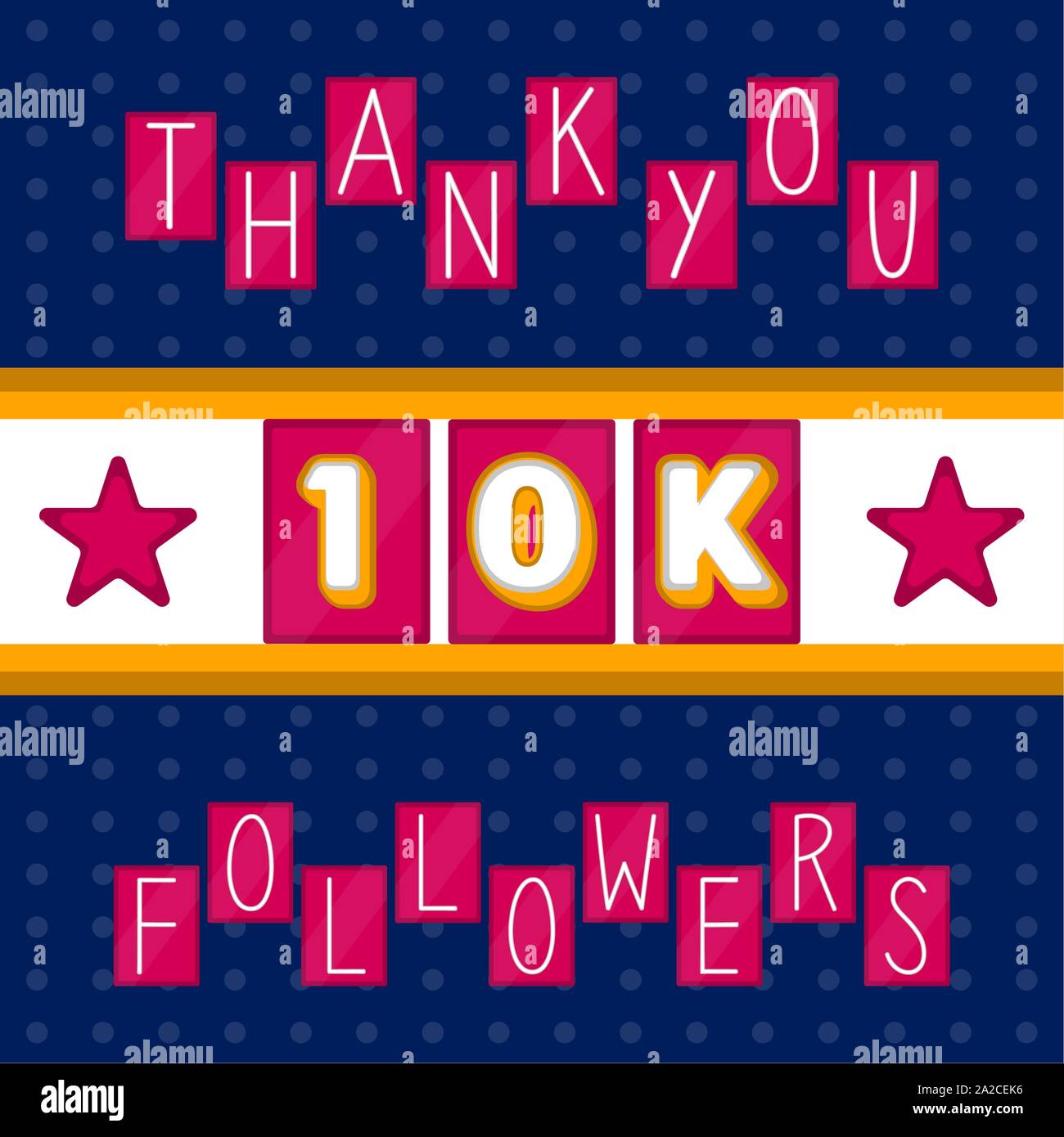 10k followers banner. Thank subscription - Vector illustration Stock ...