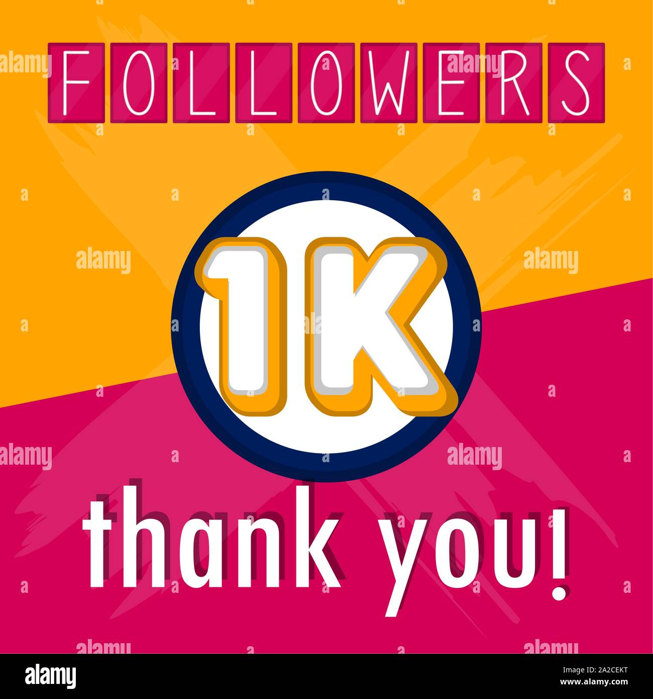 1k followers banner. Thank subscription. Vector illustration Stock ...