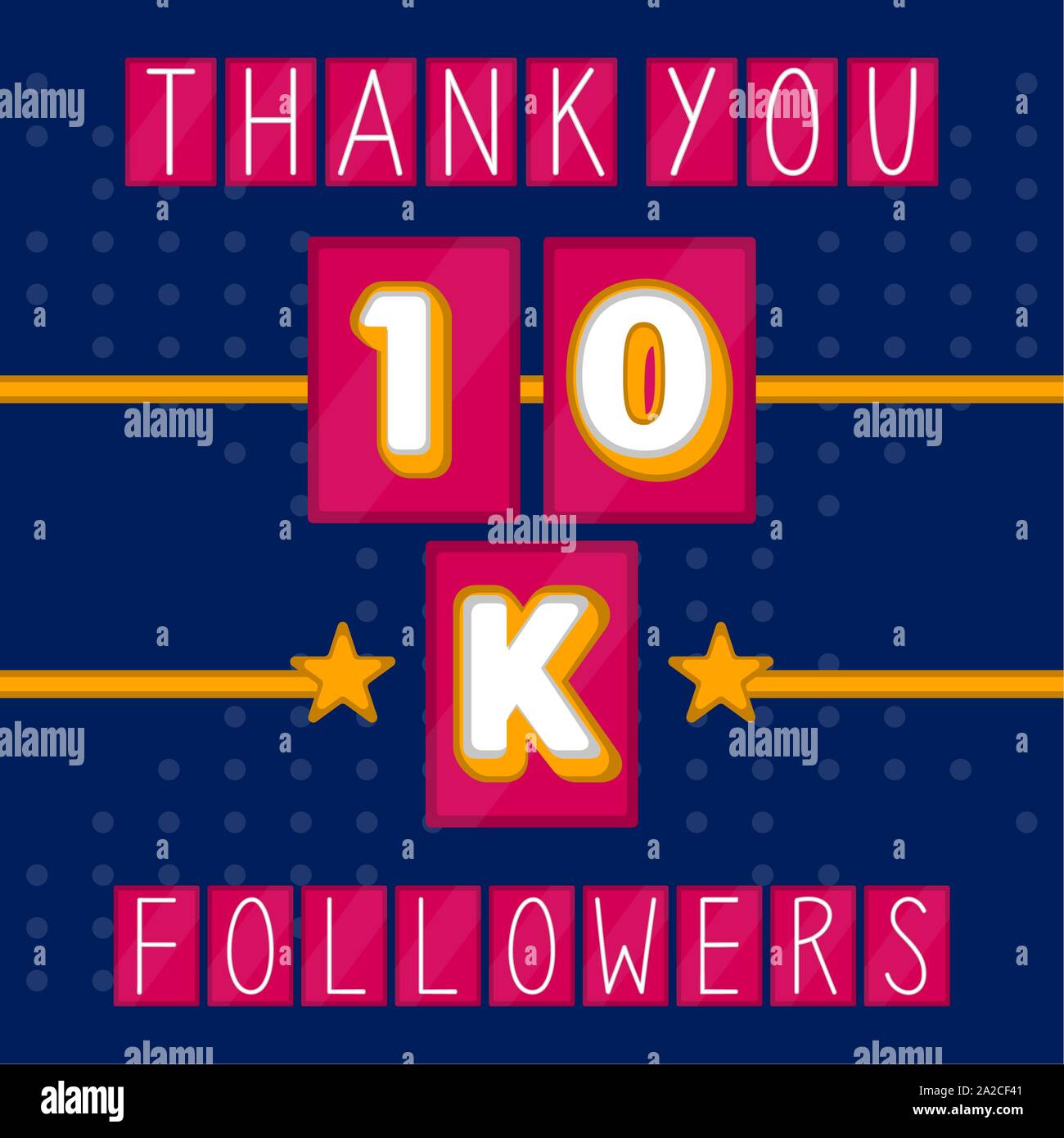 10k followers banner. Thank subscription - Vector illustration Stock ...
