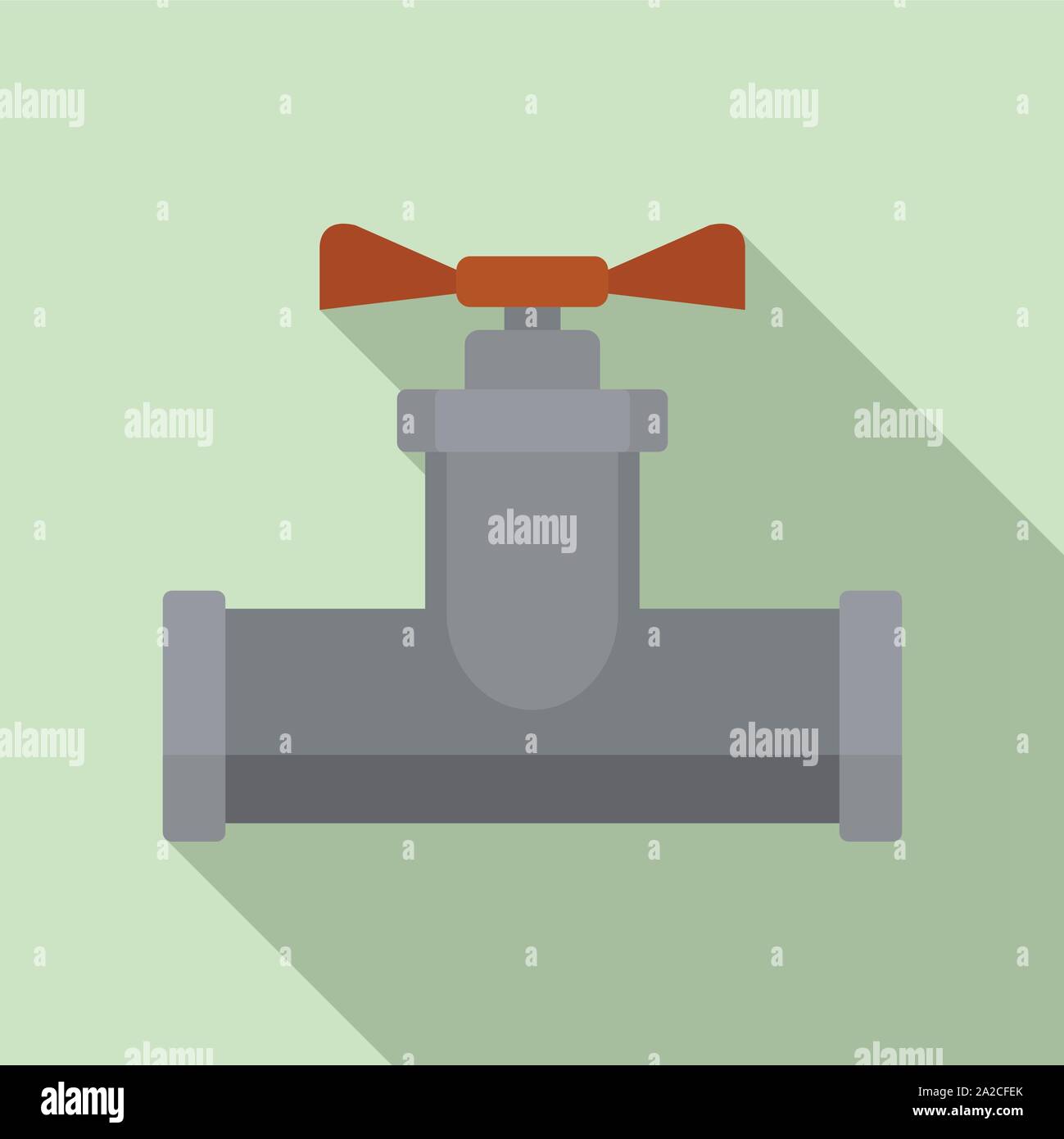 Metal water pipe tap icon. Flat illustration of metal water pipe tap ...