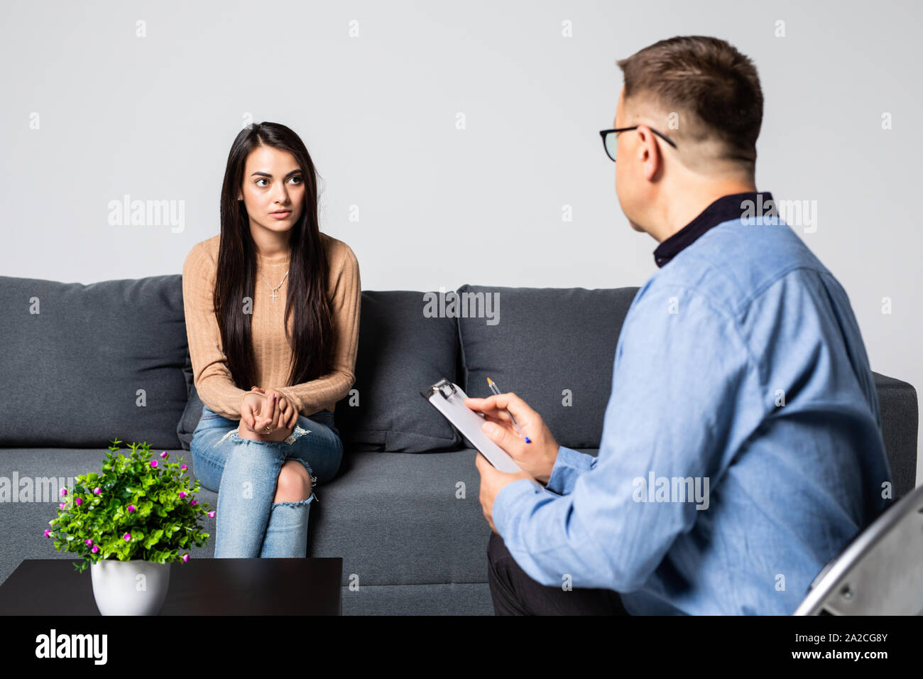 Medical concept with psychologist visit Stock Photo - Alamy