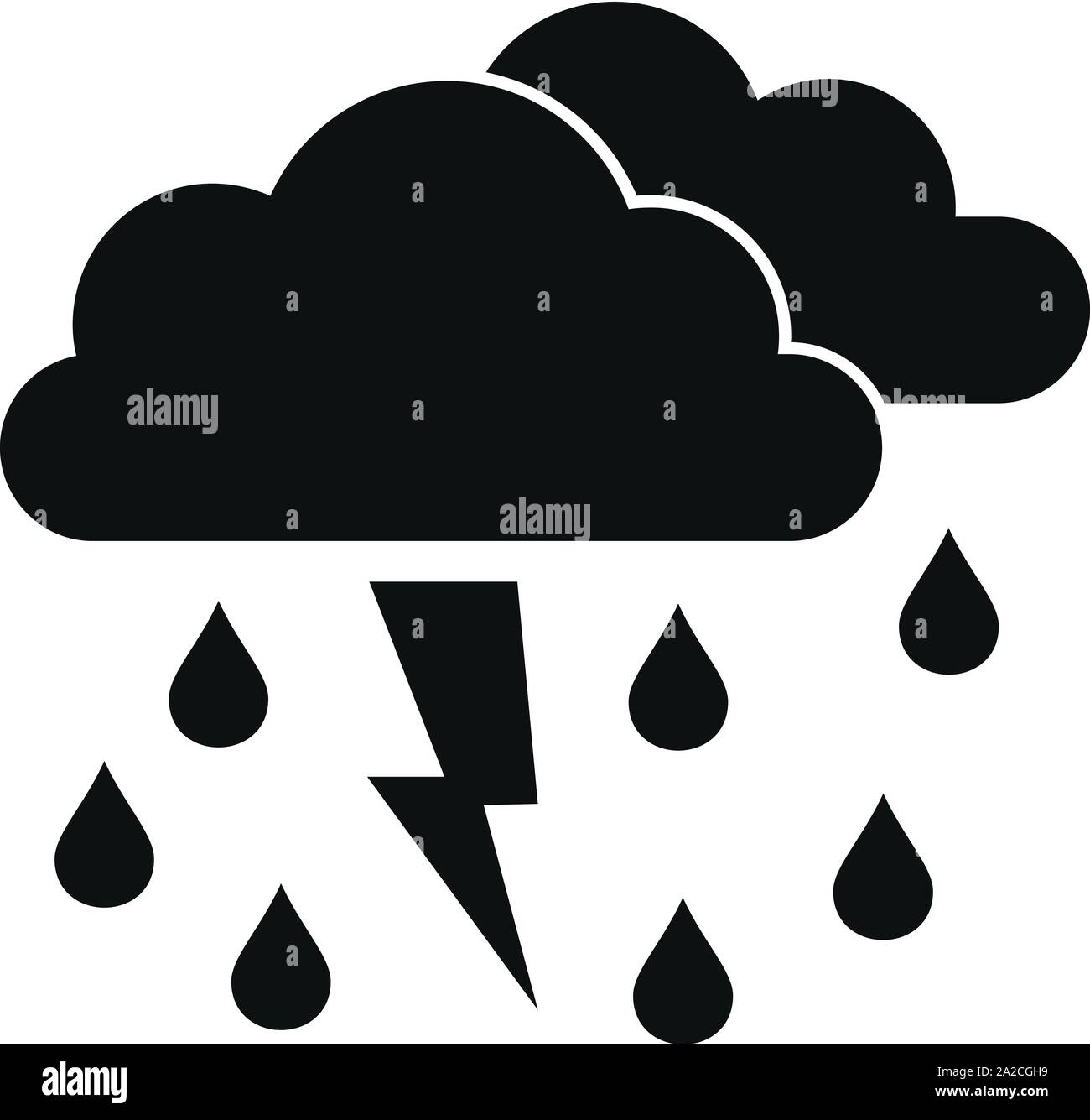 Storm rainy cloud icon. Simple illustration of storm rainy cloud vector ...