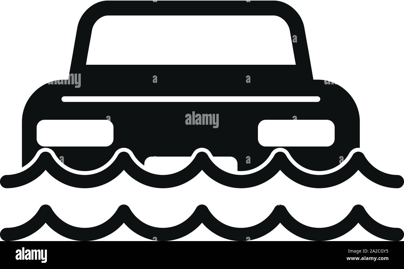 Car flood water icon. Simple illustration of car flood water vector ...