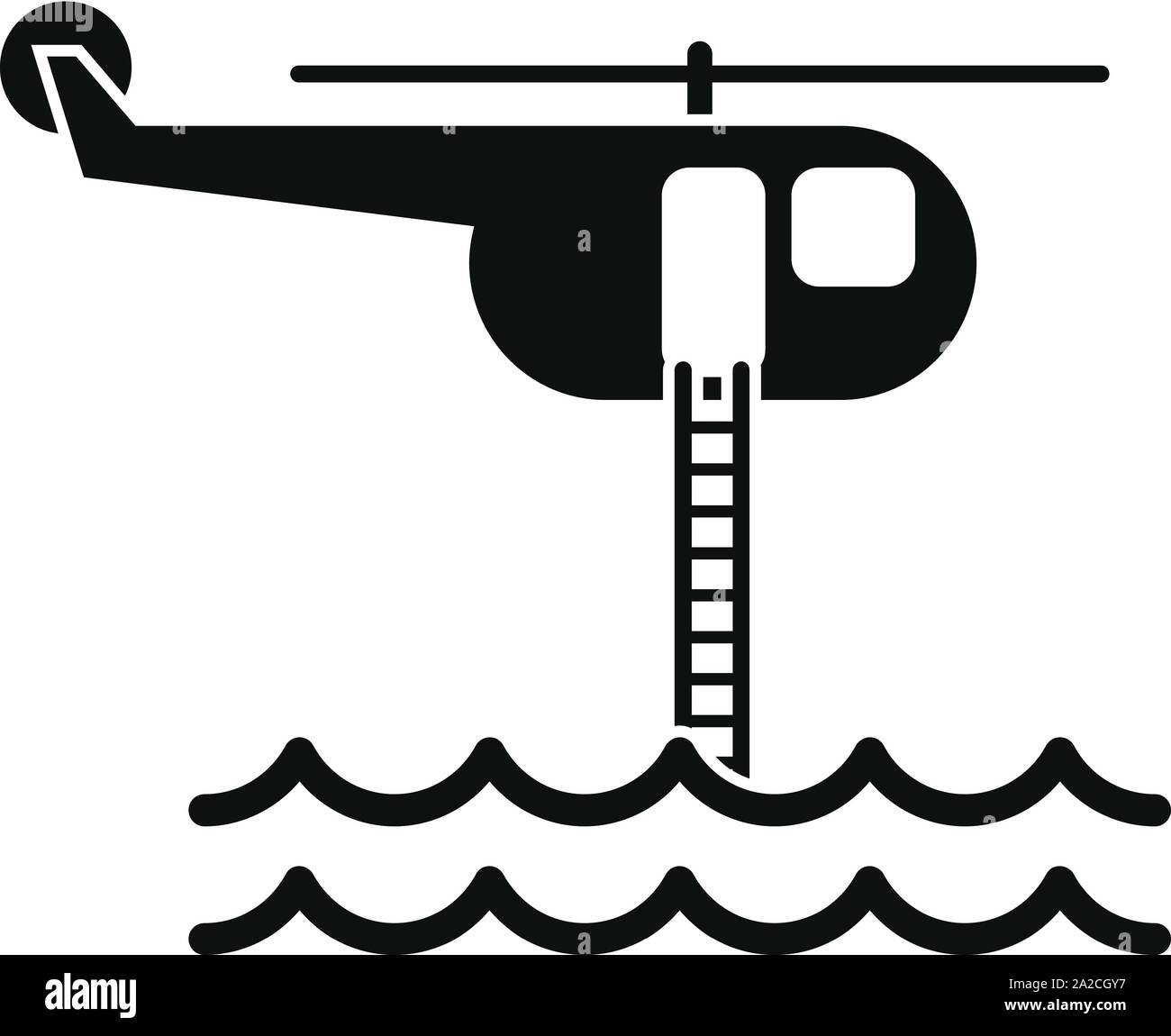 Flood rescue helicopter icon. Simple illustration of flood rescue ...