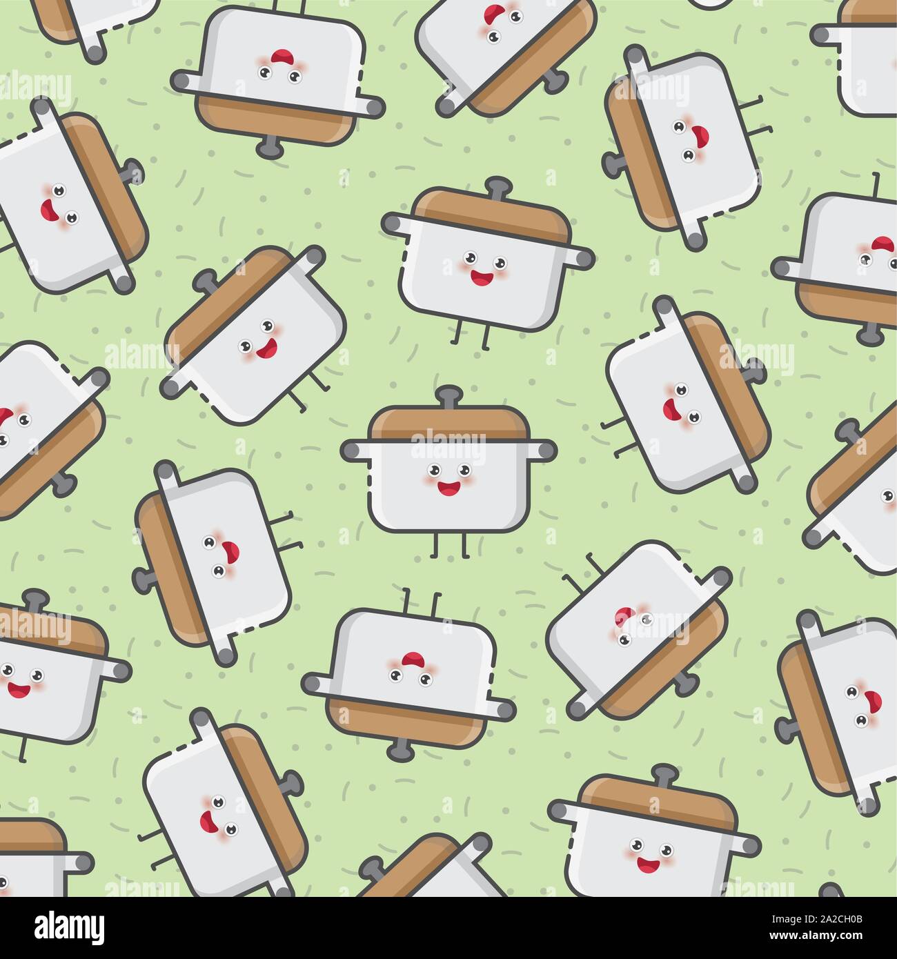 A Cute Illustration Background of Pan 2 With Brown and Green Color ...