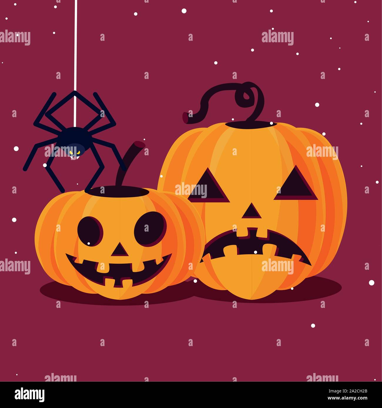 Pumpkins cartoons design, Halloween holiday horror scary celebration ...