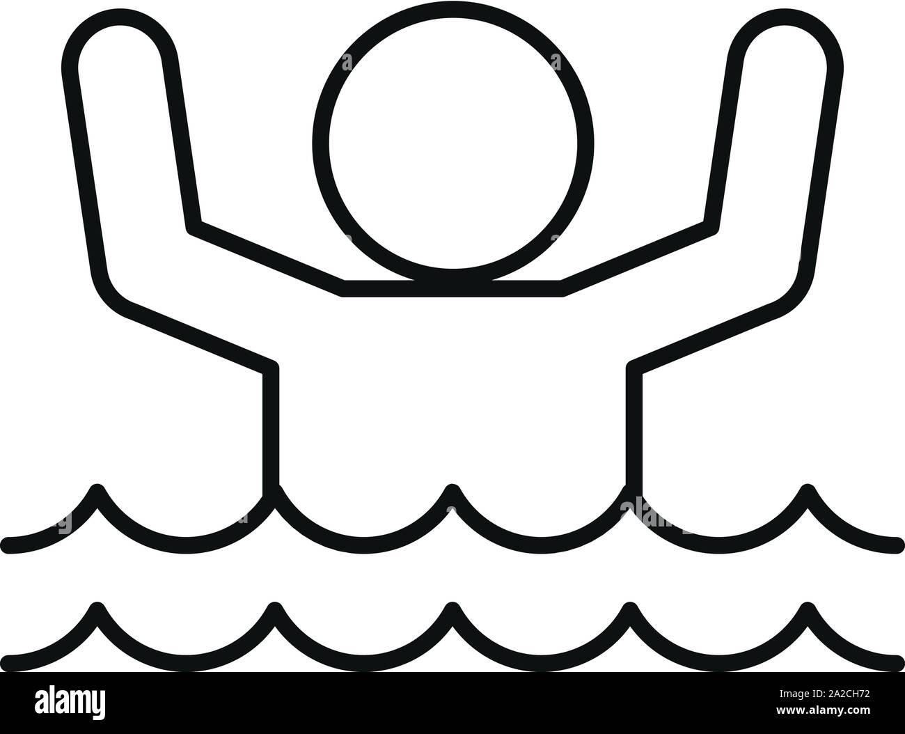 Man flood water icon. Outline man flood water vector icon for web ...