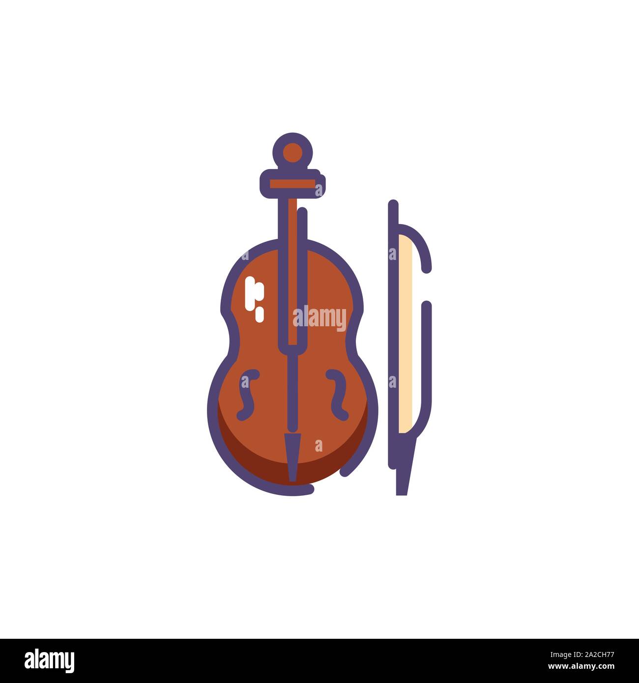 musical instrument fiddle on white background vector illustration ...