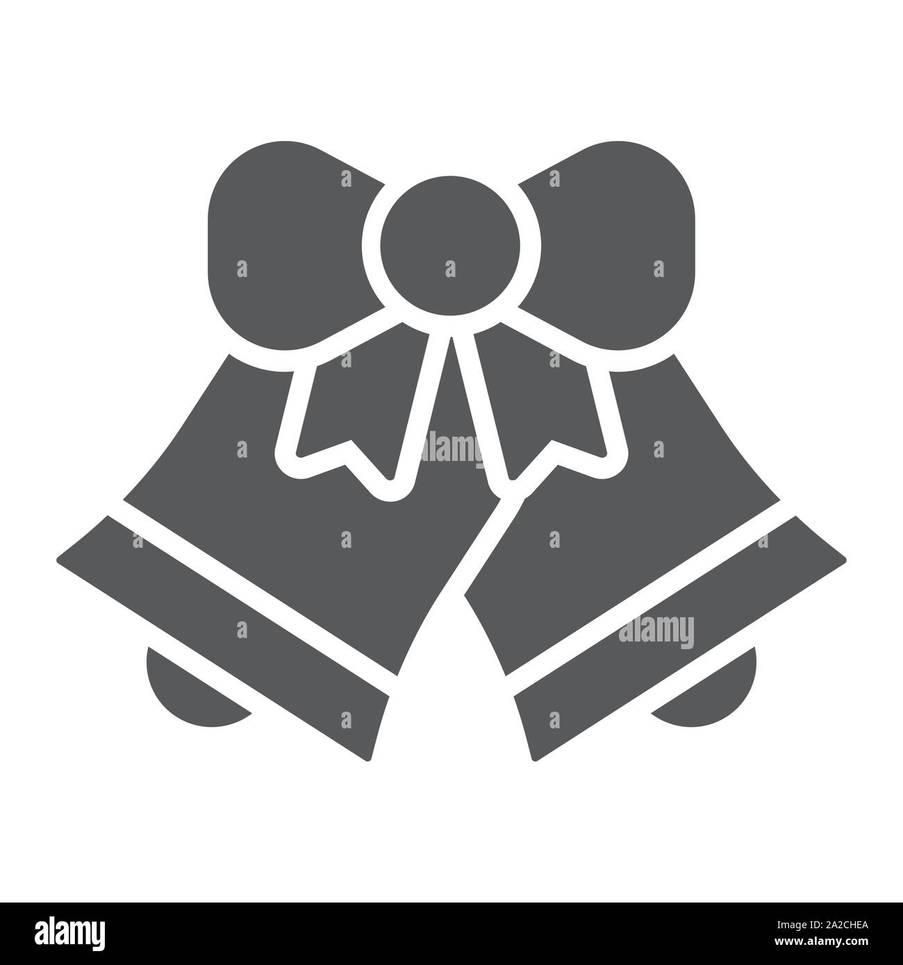 Christmas bell glyph icon, xmas and design, handbell sign, vector ...