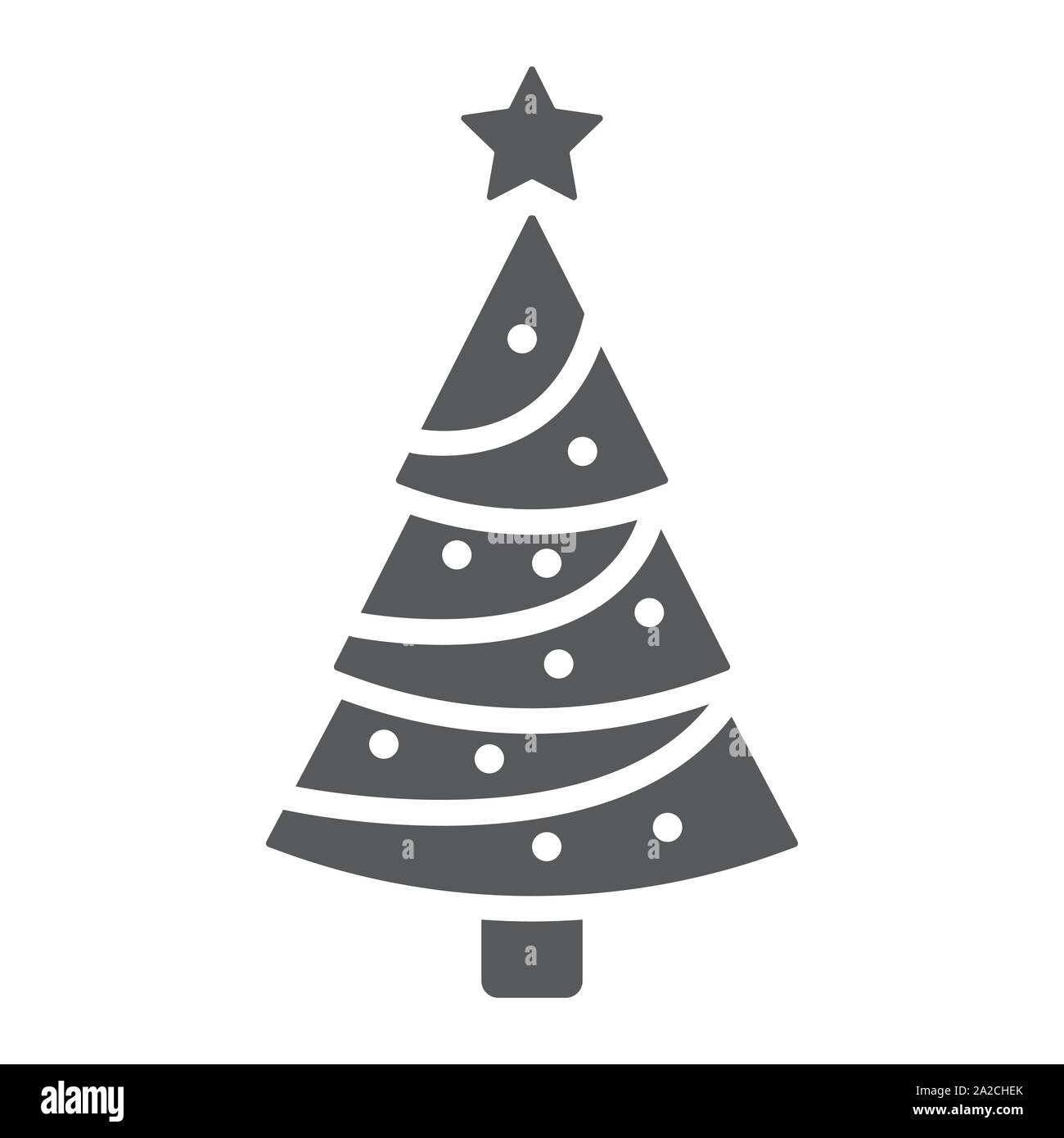 Christmas tree glyph icon, decor and new year, fir tree sign, vector ...