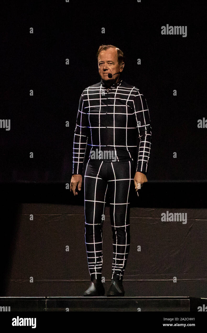 Kraftwerk performing live at Liseberg amusement park. In front of 18. ...