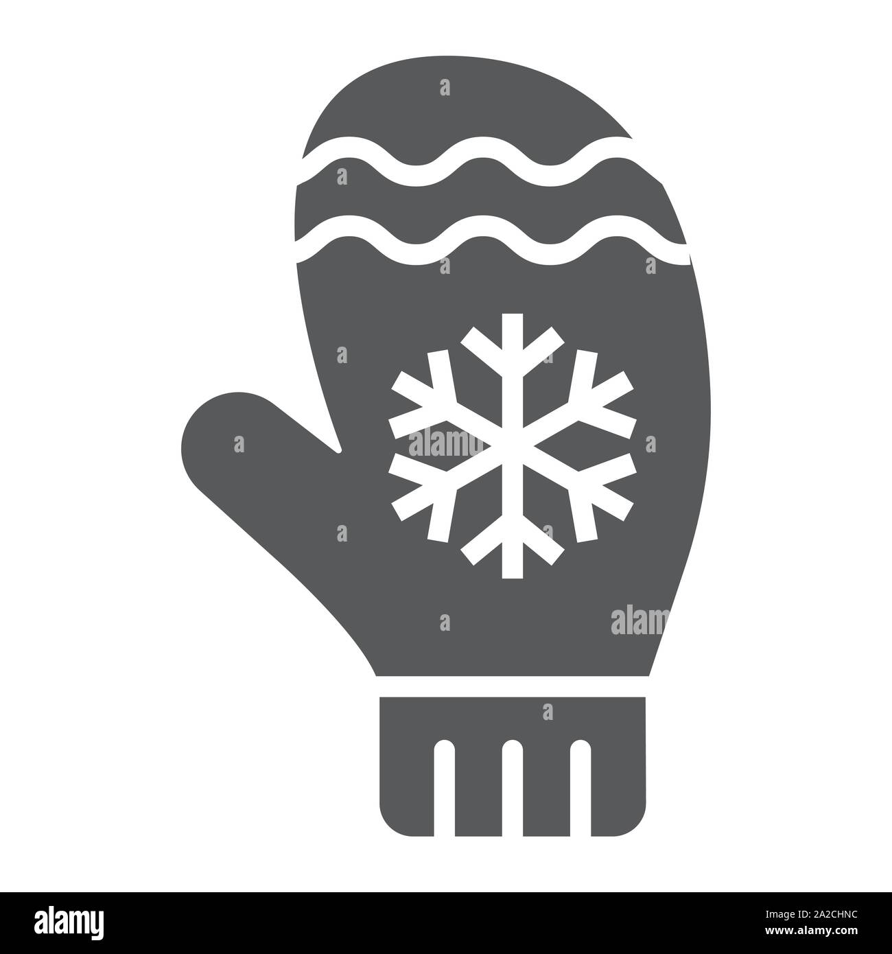 Mitten line icon, winter and clothes, glove sign, vector graphics, a ...