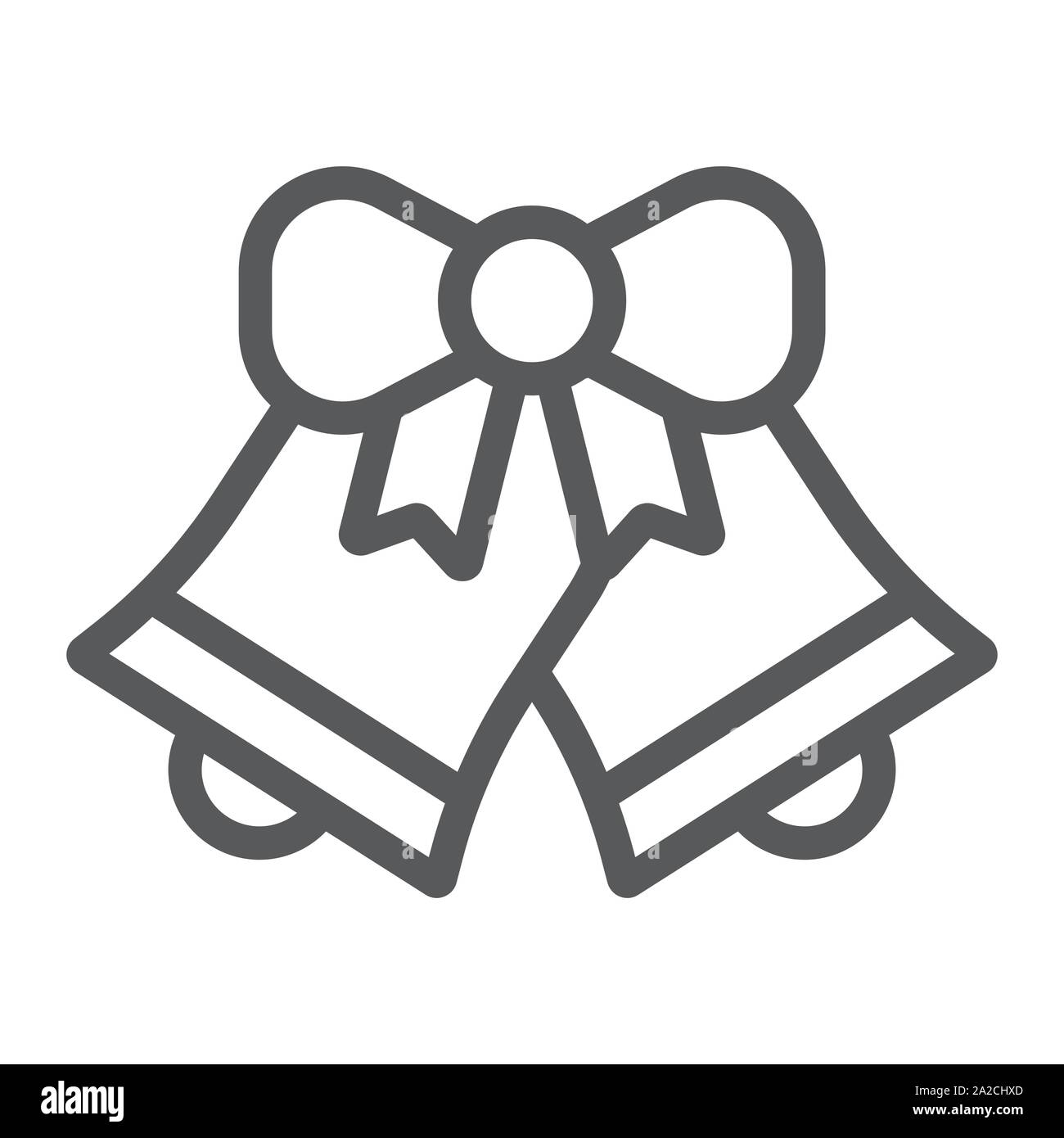 Christmas bell line icon, xmas and design, handbell sign, vector ...