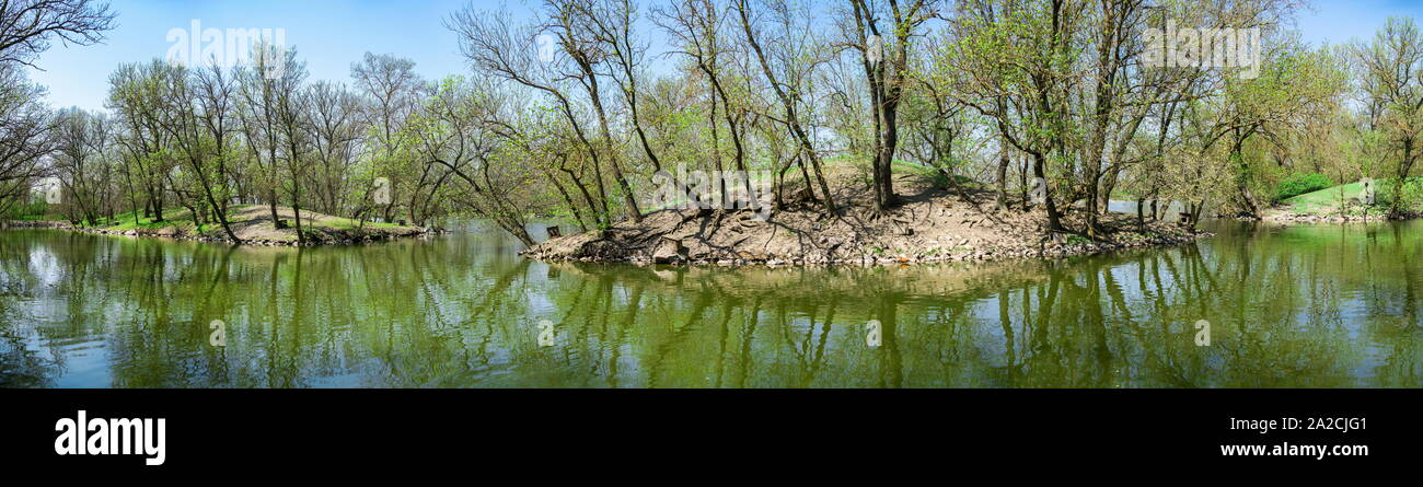 Lake in the reserve Askania-Nova in Ukraine in a sunny spring day Stock ...