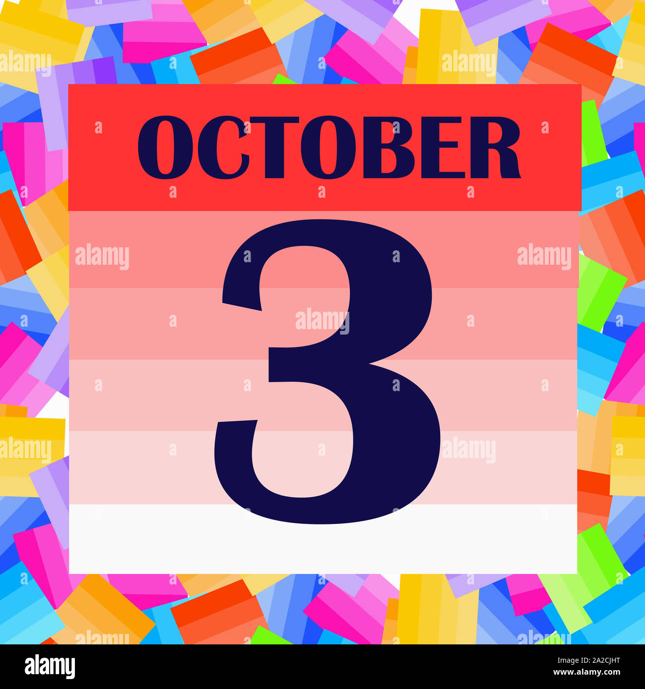 October 3 icon. For planning important day. Banner for holidays and ...