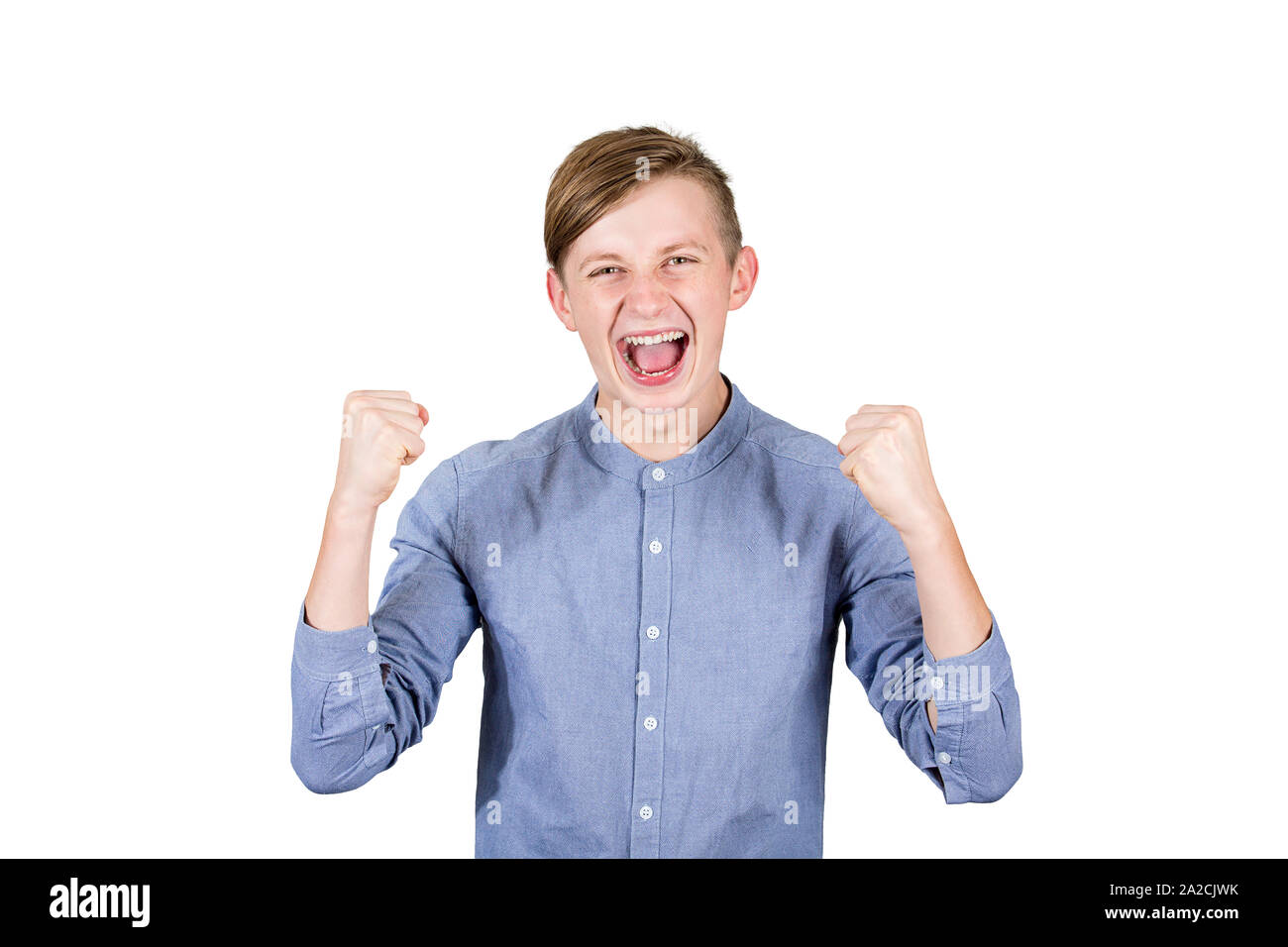 Boy shout hand hi-res stock photography and images - Alamy