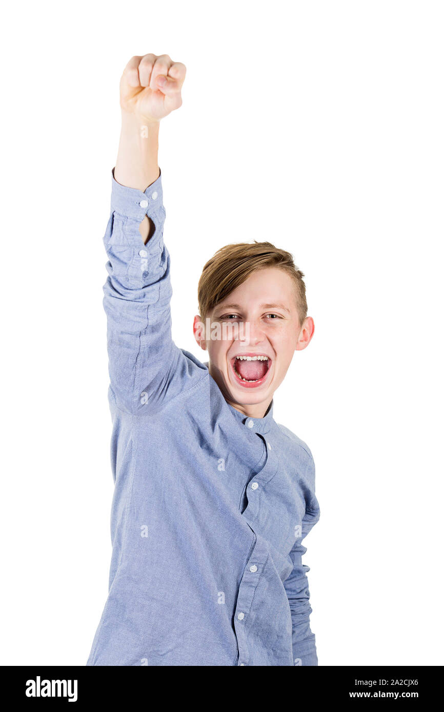 Boy shout hand hi-res stock photography and images - Alamy