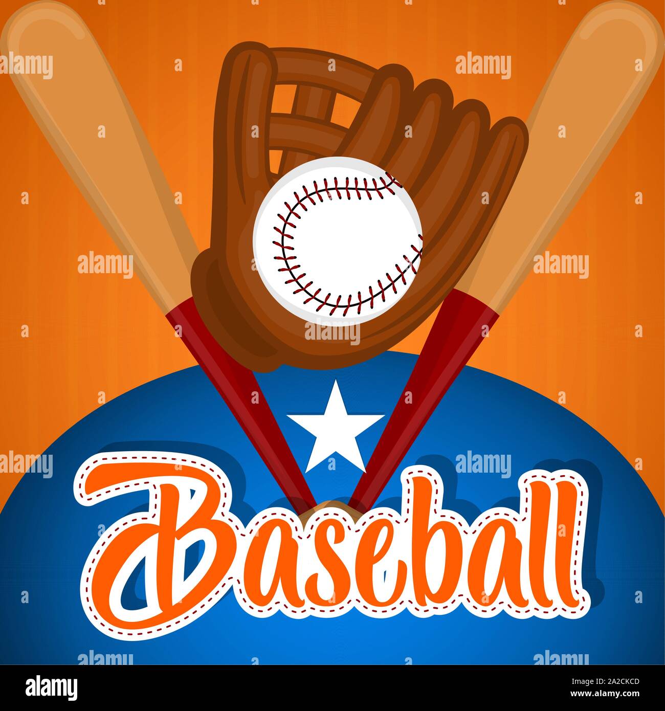 Baseball poster with a baseball bats, ball and glove - Vector Stock ...