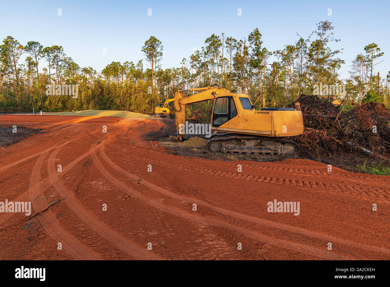 Land being cleared and prepaired for a mobile home Stock Photo - Alamy