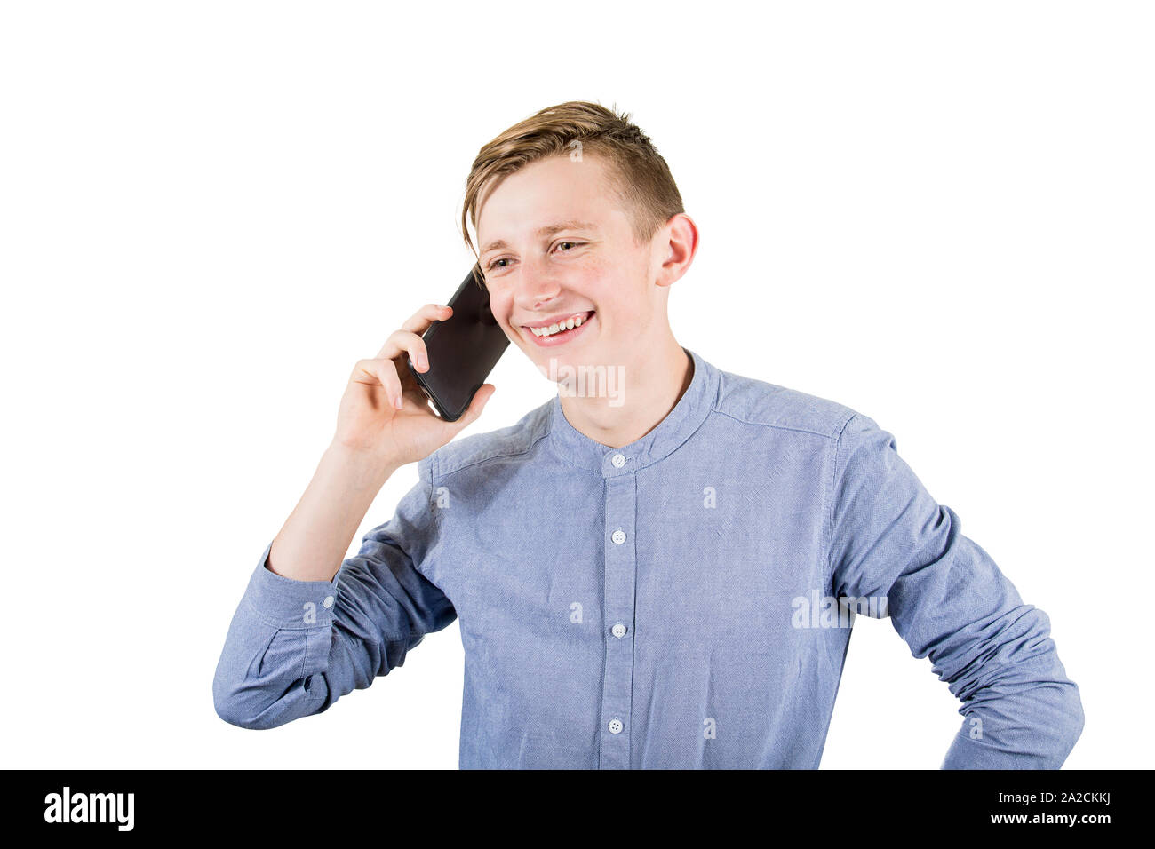 Teen Boy Talking On Phone