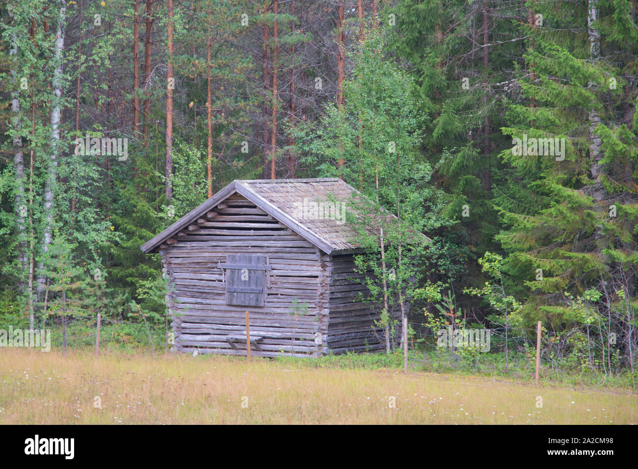 Old barn next to field in Finland Stock Photo - Alamy