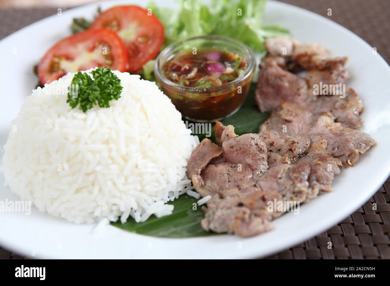 rice with roasted pork Stock Photo - Alamy