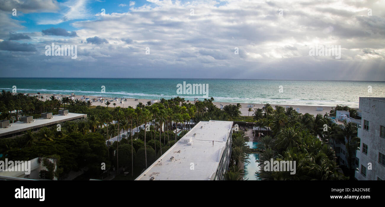 Morning panorama of Miami Beach Stock Photo - Alamy