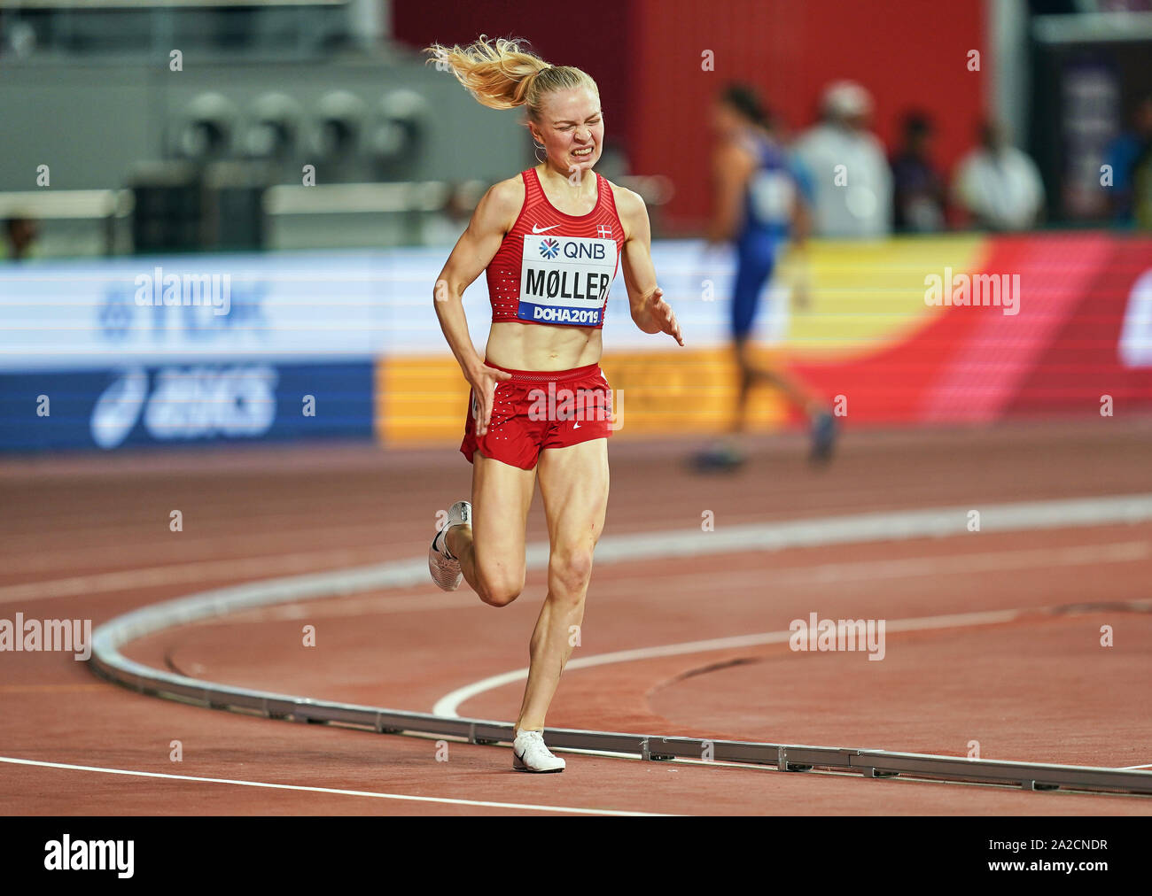 Doha, Qatar. 2nd Oct, 2019. Anna Emilie MÃ¸ller of Denmark competing in ...