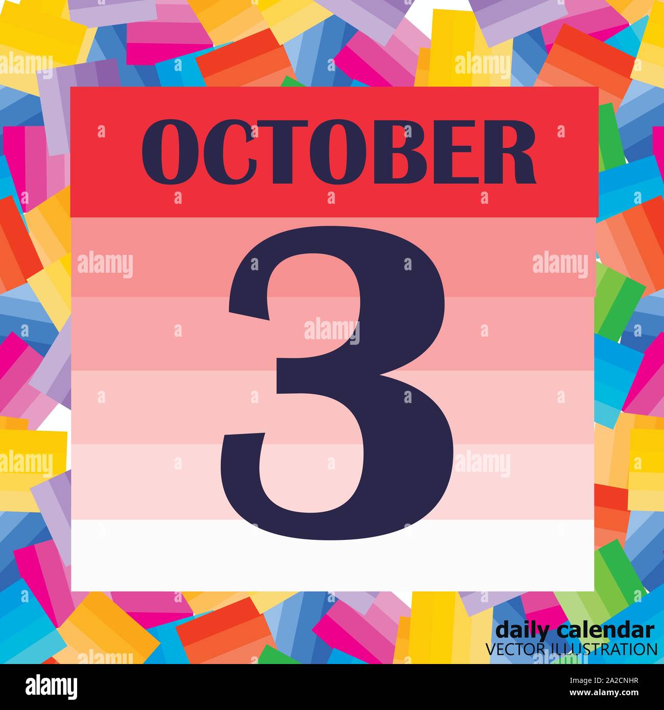 October 3 icon. For planning important day. Banner for holidays and ...