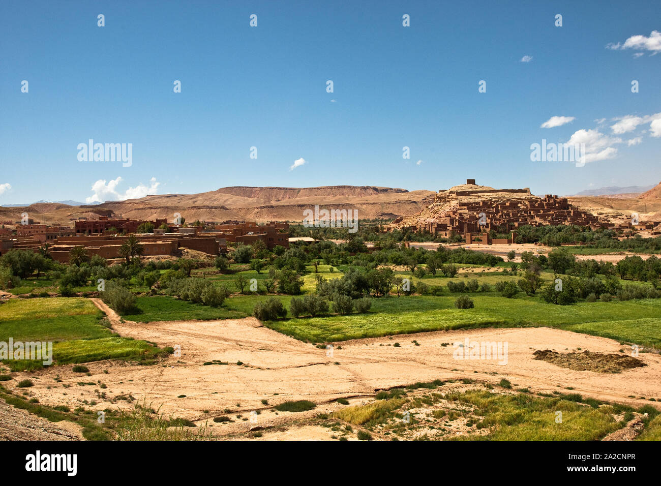 Fortified citadel of Ait-Ben-Haddou built of mud and clay in the ...