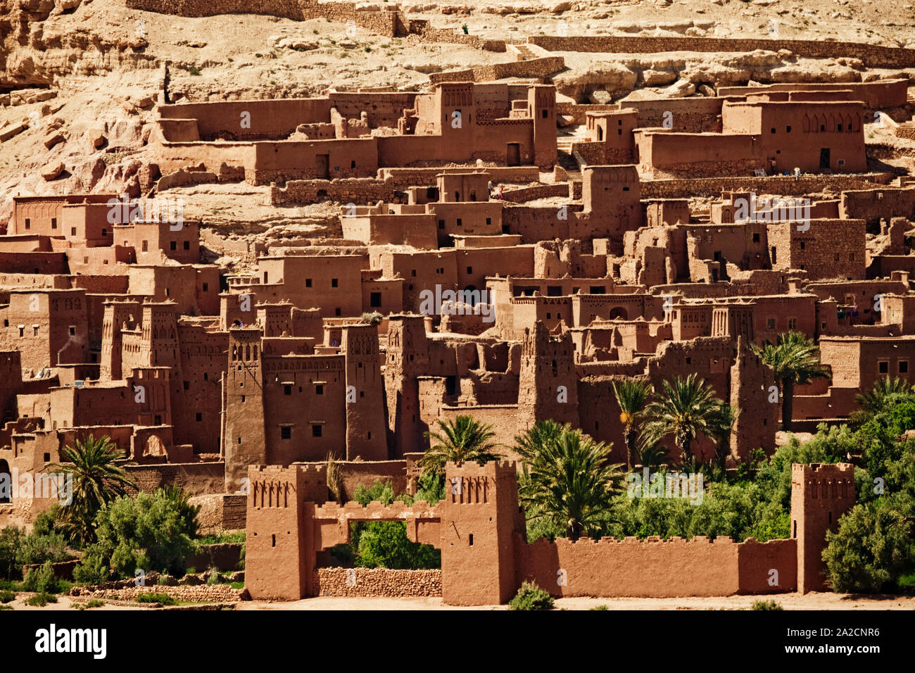 Fortified citadel of Ait-Ben-Haddou built of mud and clay in the ...