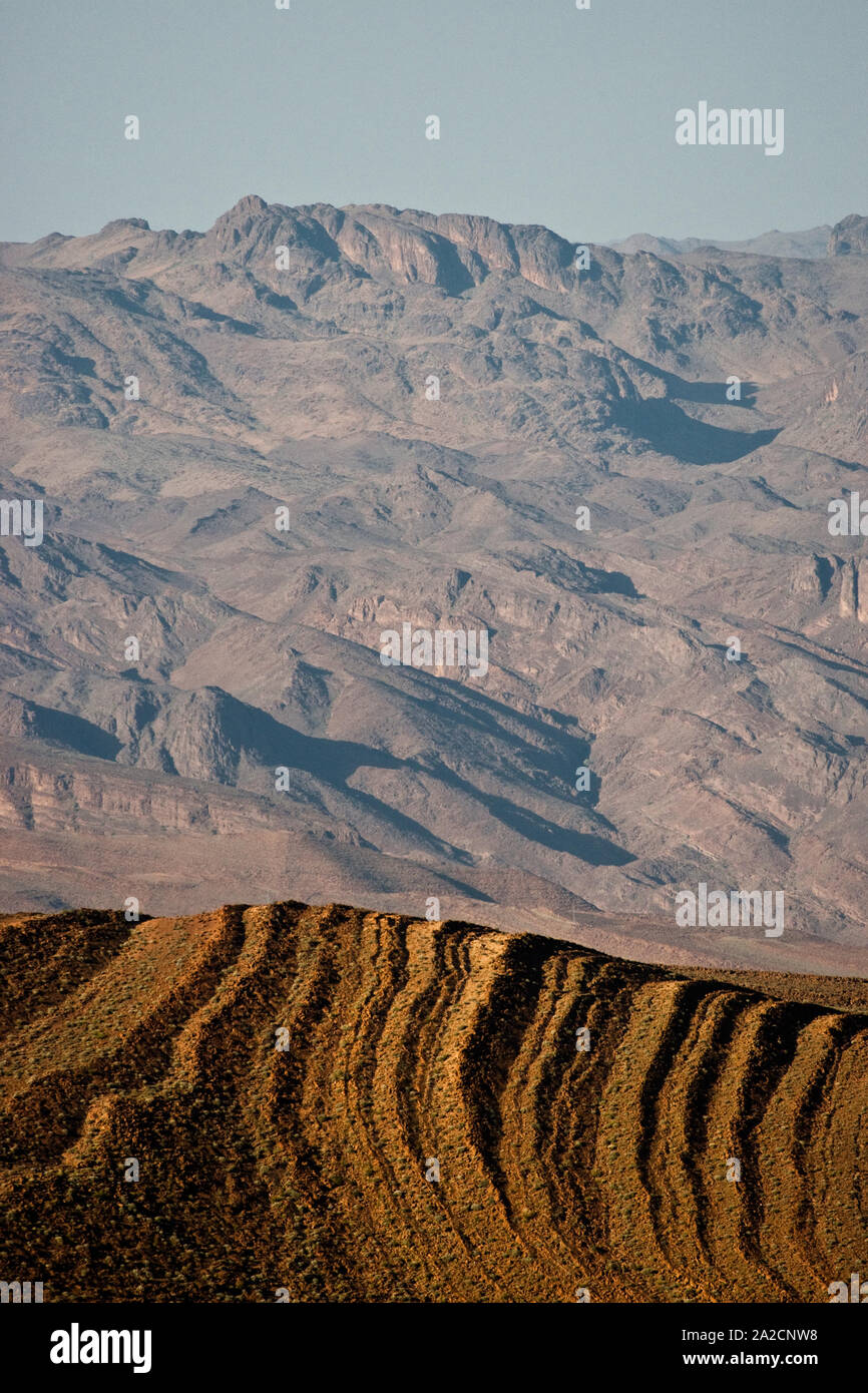 Desert landscape typical of the Atlas Mountains in Morocco, in the ...