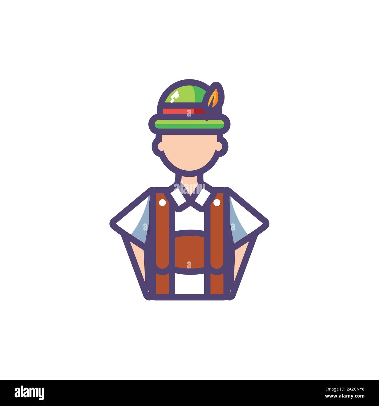 german traditional dress for man on white background vector ...