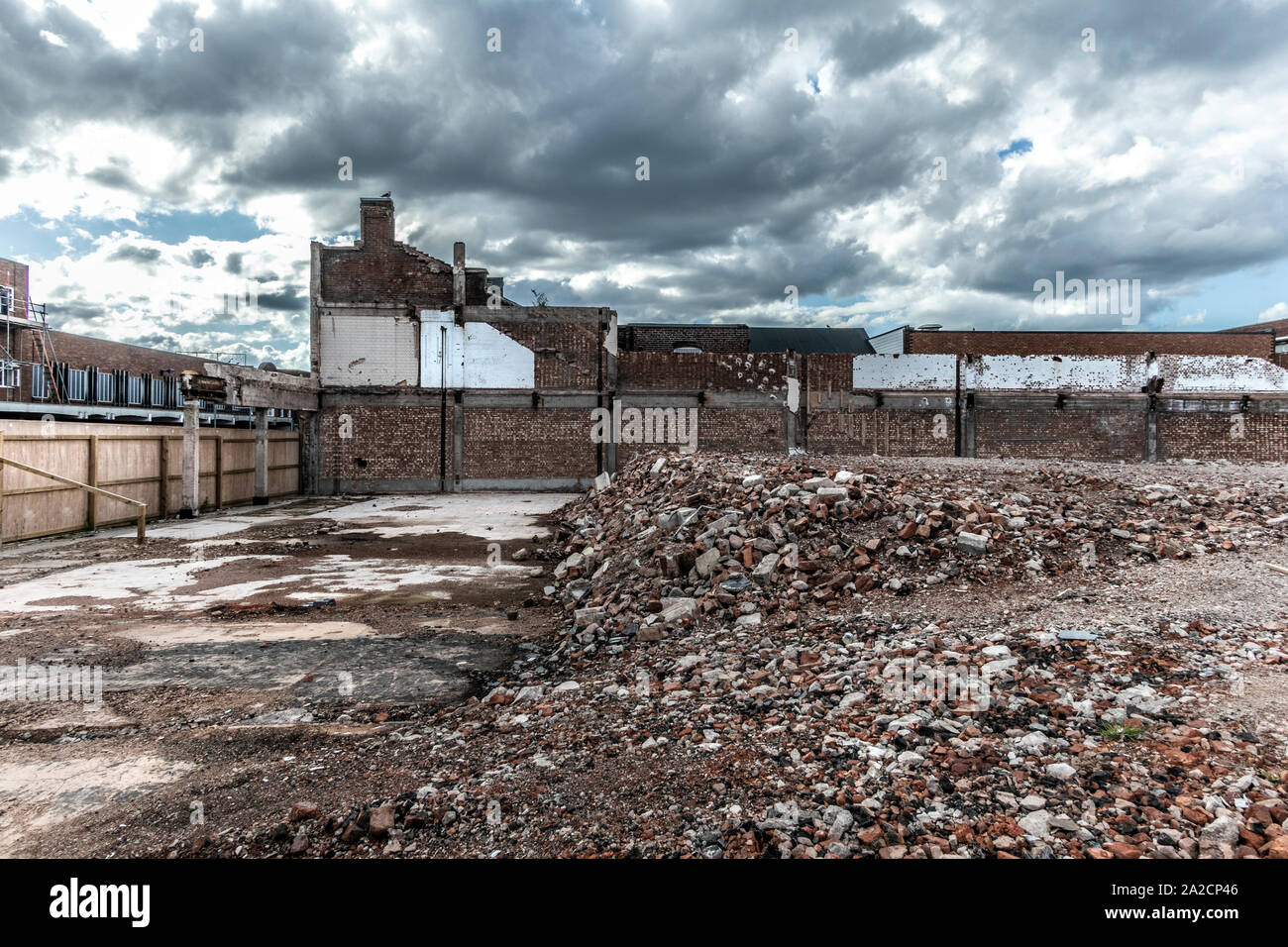 Piles of rubble sit behind the high street, waiting for redevelopment ...