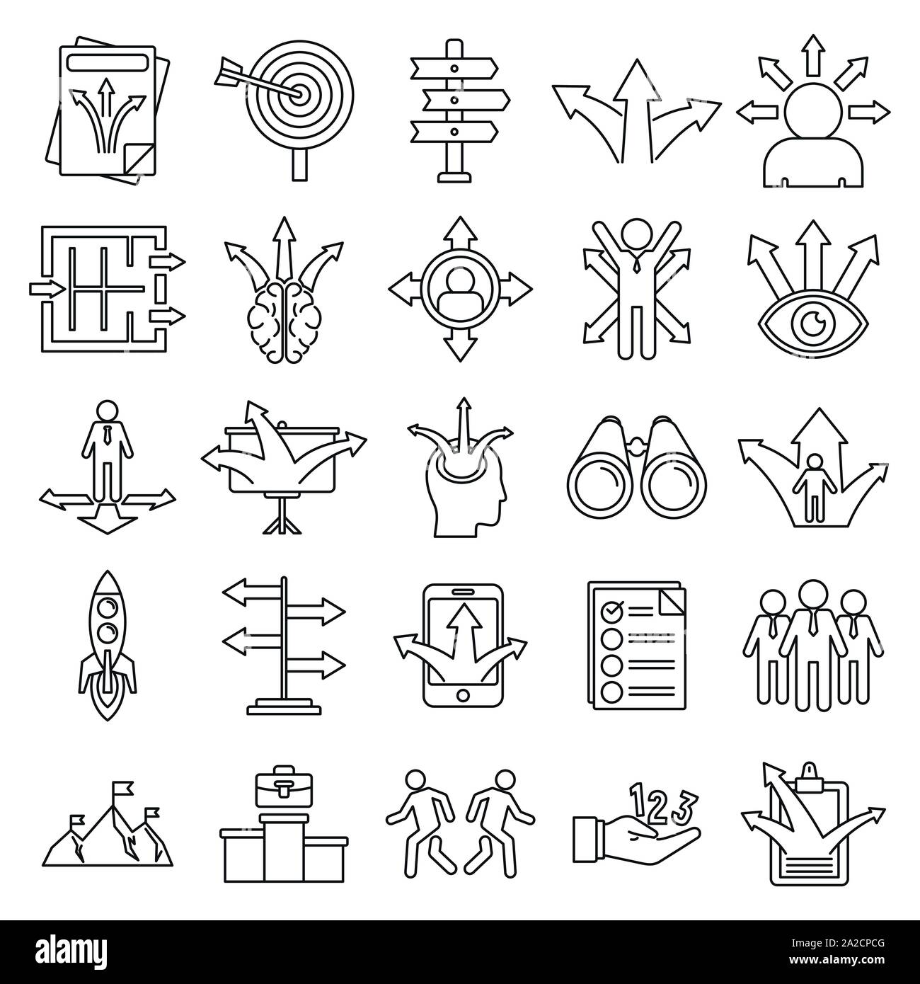 Business opportunity icons set. Outline set of business opportunity ...