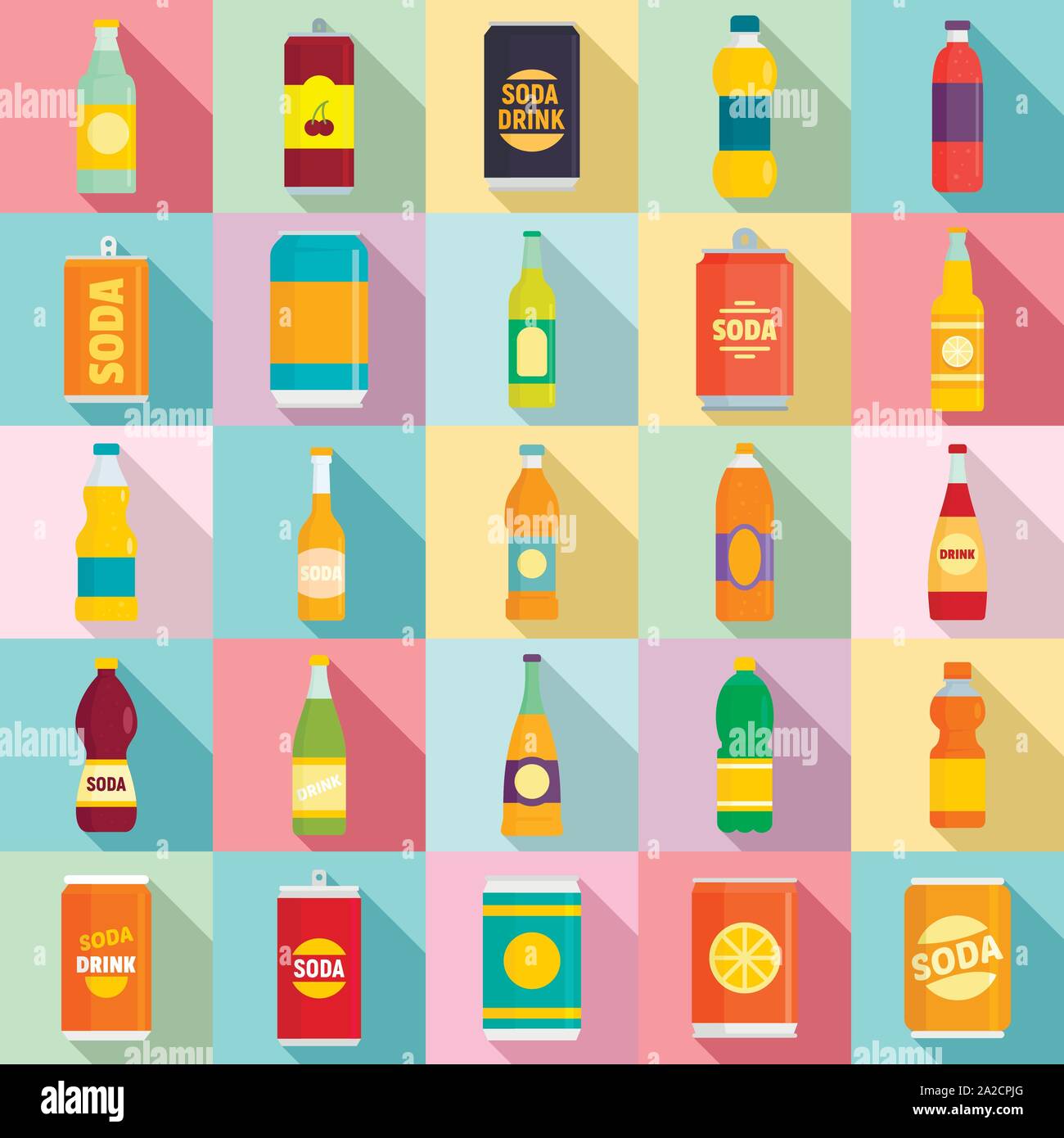 Soda icons set. Flat set of soda vector icons for web design Stock ... Soda icons set. Flat set of soda vector icons for web design Stock ...