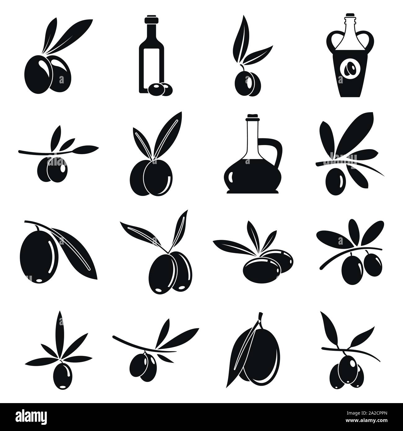 Olive icons set. Simple set of olive vector icons for web design on ...