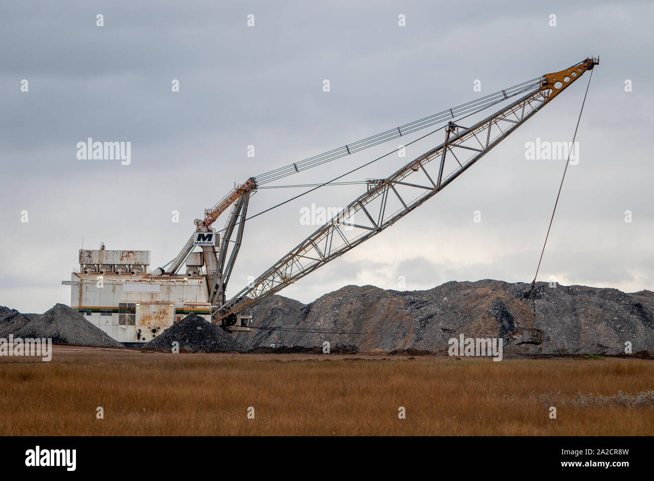 The Big Lou excavator digs out coal from the coal day mine next to the ...