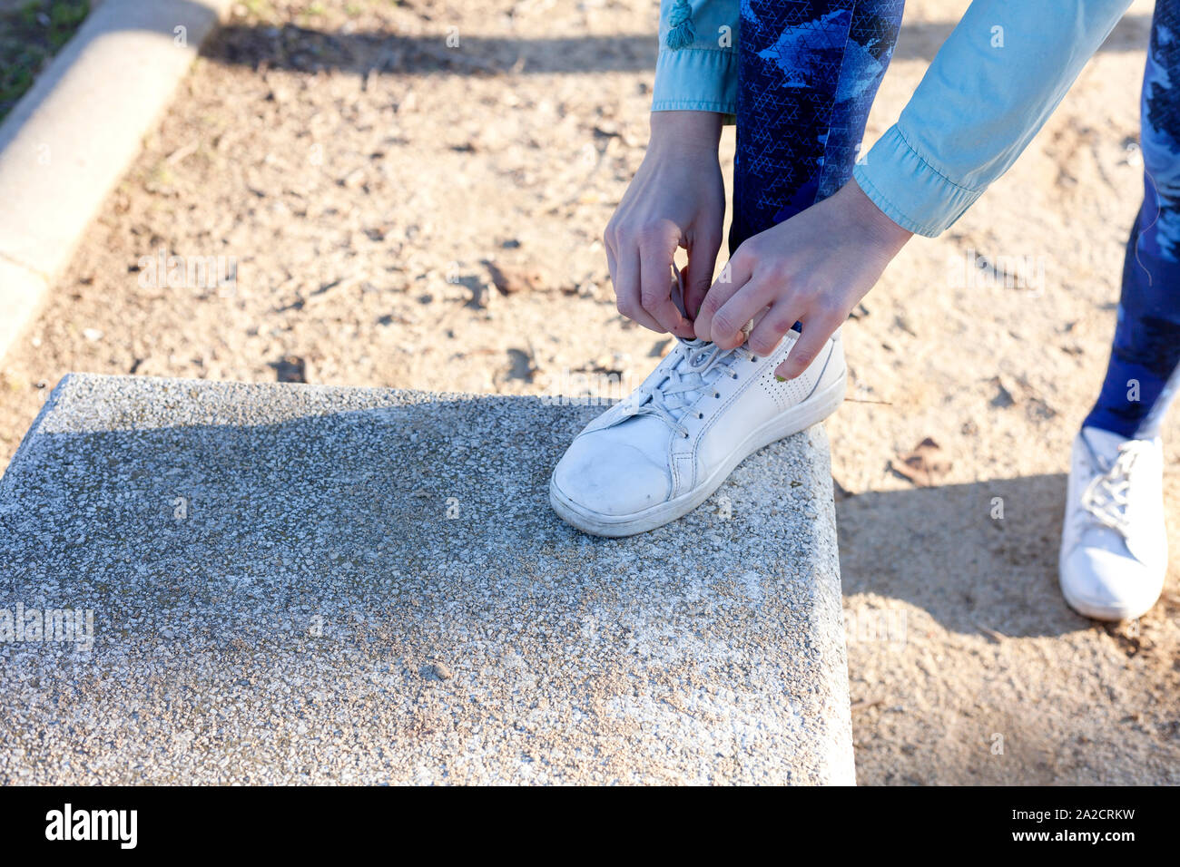 Untie shoelaces hi-res stock photography and images - Alamy